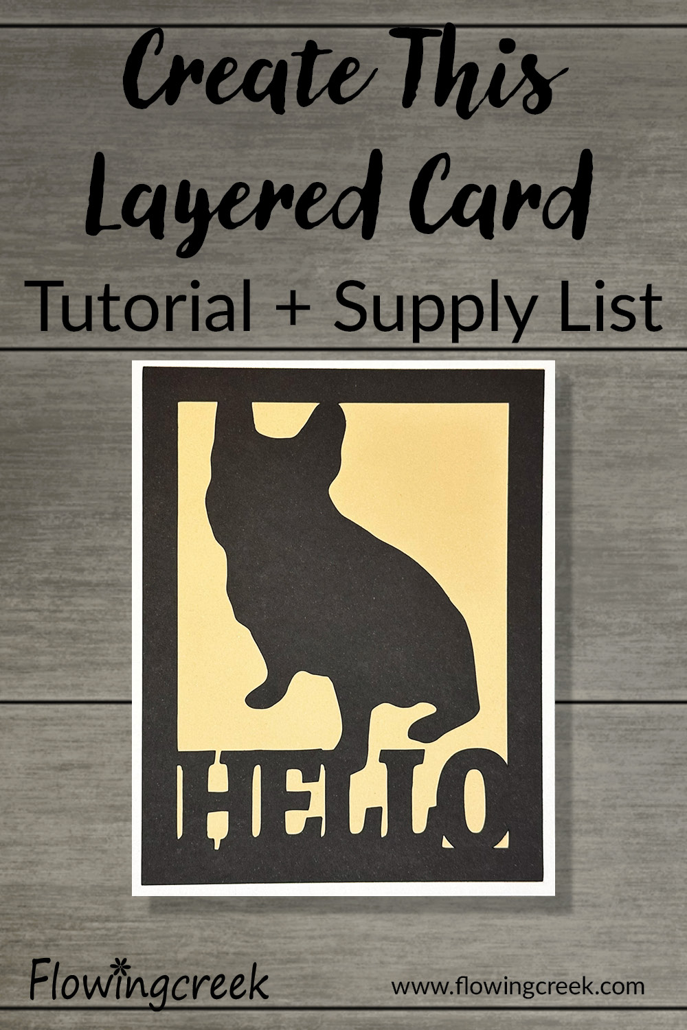 Frenchie Hello Layered Card – Flowingcreek